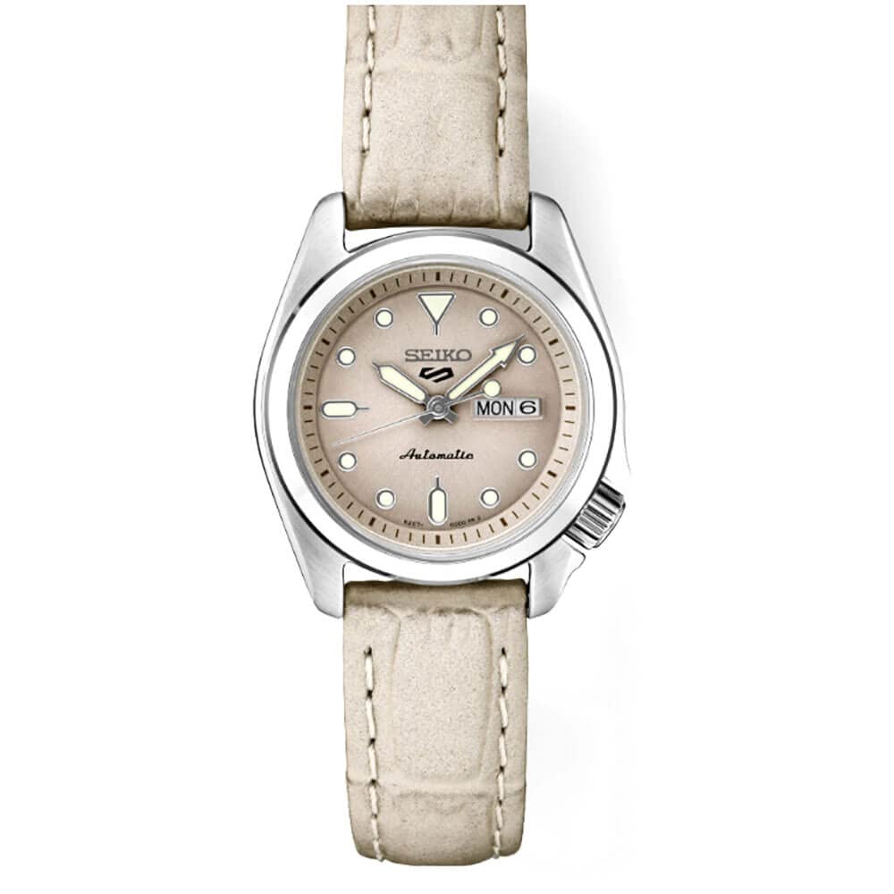 Seiko Men's Sand Beige Dial Beige Leather Band Automatic Watch – The ...