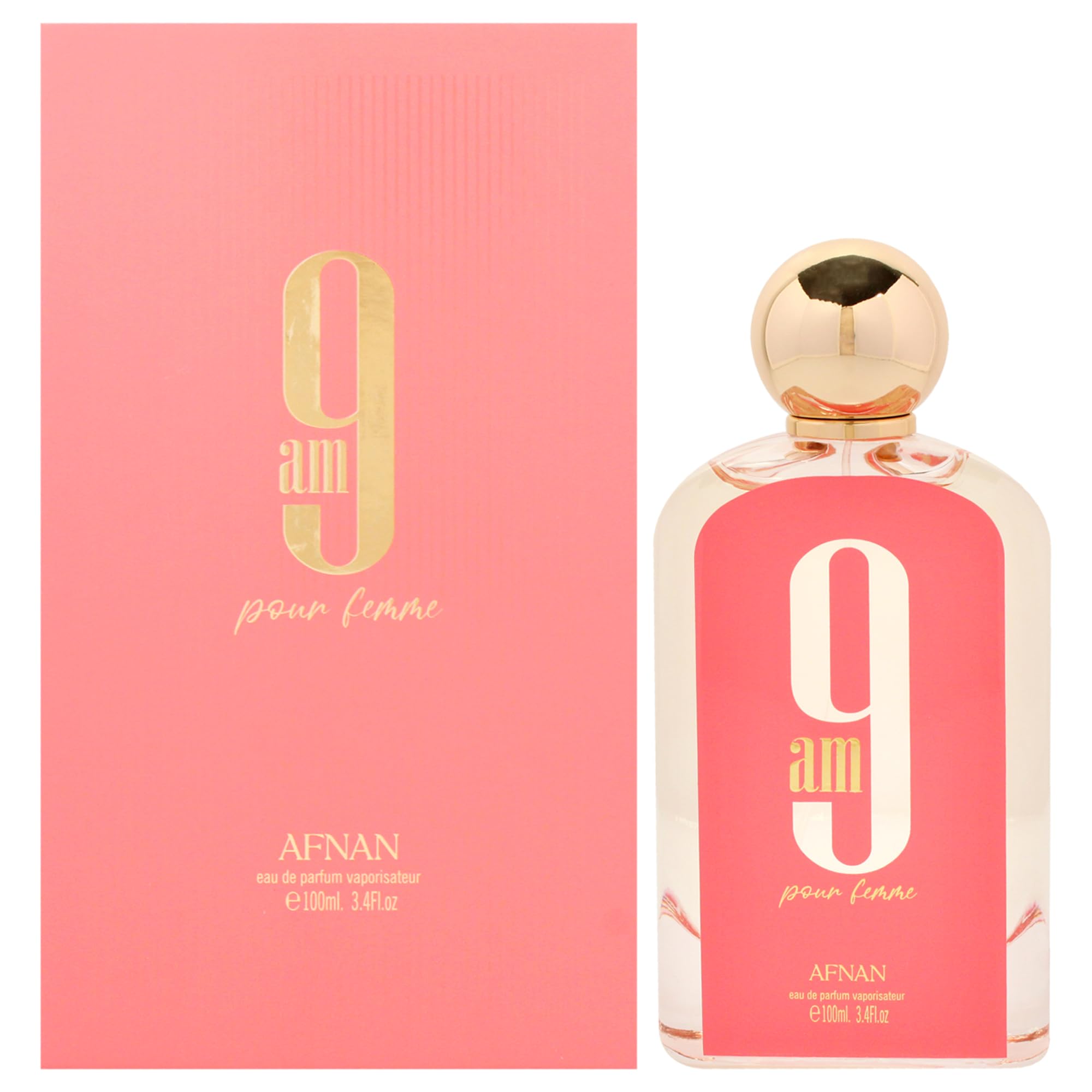 Afnan 9 AM Pour Femme for Women Coral - 3.4 oz EDP Spray Made in UAE ...